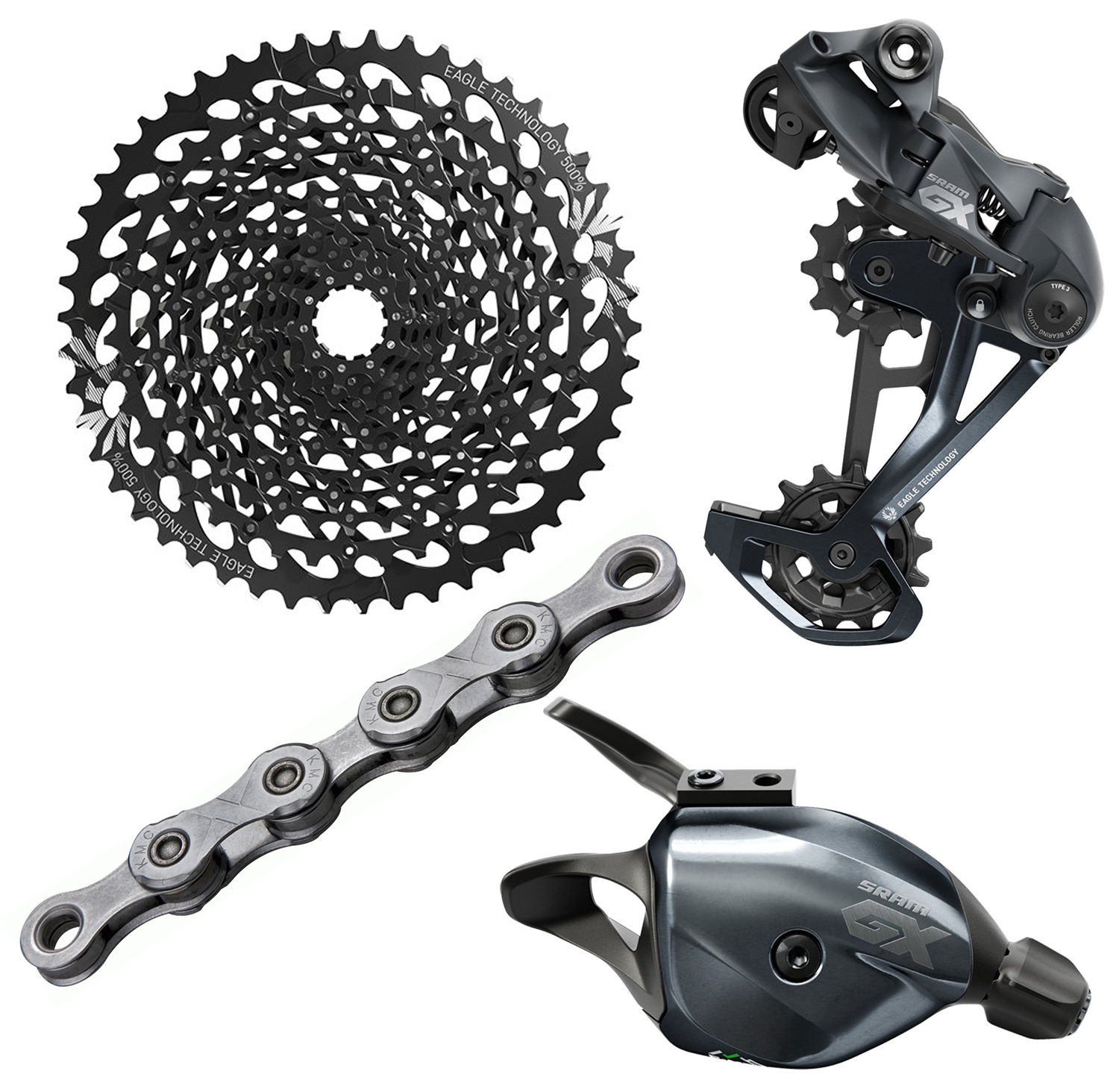 SRAM GX Eagle 12-Speed Opgraderingsgruppe med KMC kæde - 2.629,00 : Cykelgear.dk - Cykelgear.dk