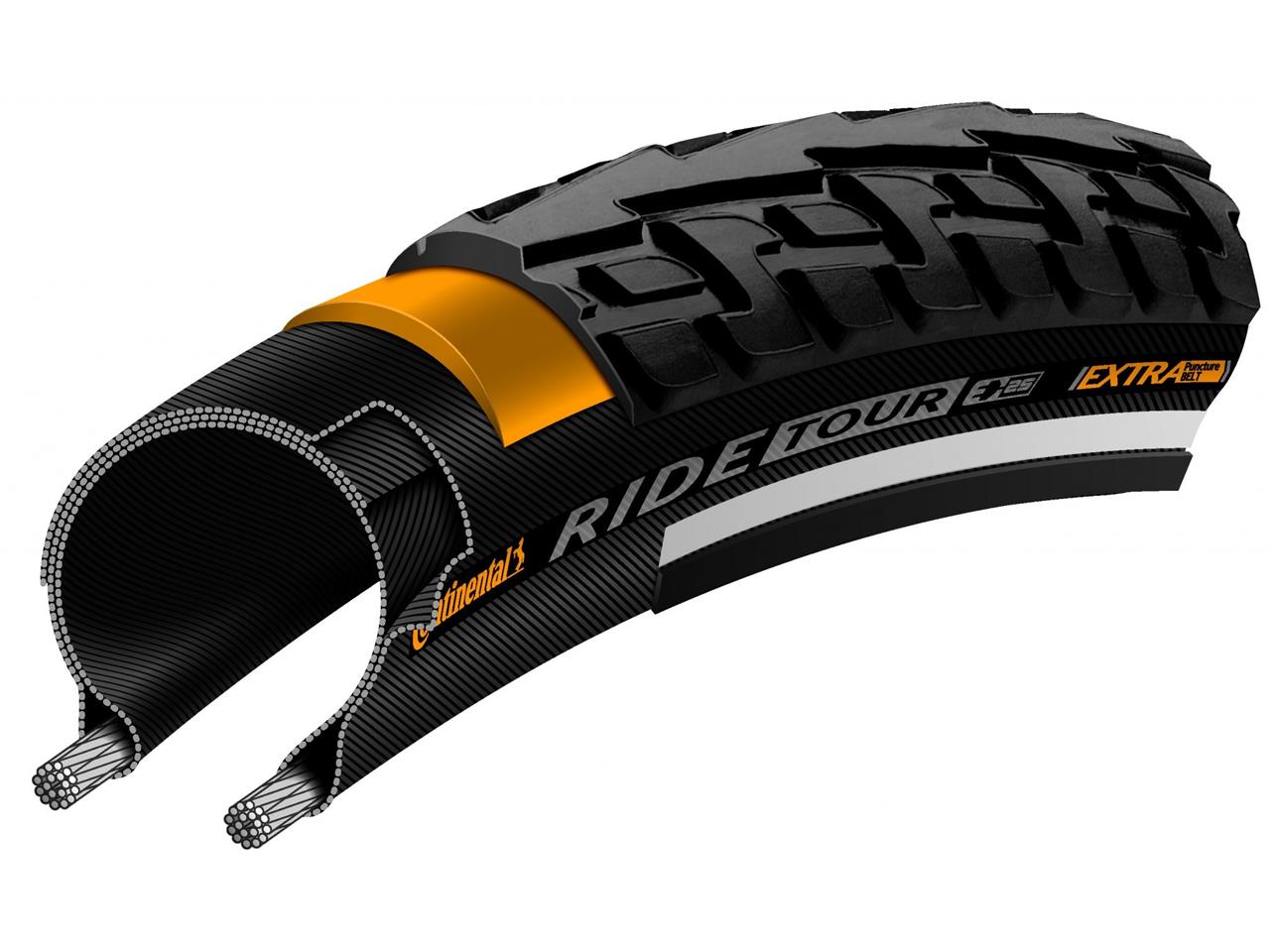 Continental Ride Tour Sort 700x35C (37-622) Refleks - 179,00 : Cykelgear.dk - Cykelgear.dk