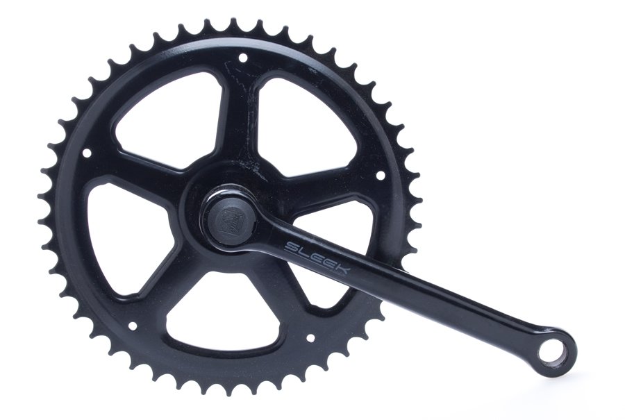 Kranksæt 46 tand stål retro sort - 219,00 : Cykelgear.dk - Cykelgear.dk